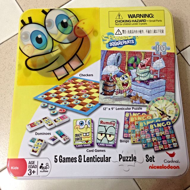 Spongebob 5 Games & Lenticular Puzzle Set, Hobbies & Toys, Toys & Games ...