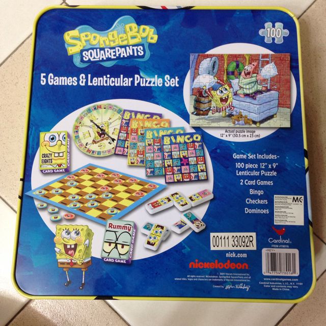 Spongebob 5 Games & Lenticular Puzzle Set, Hobbies & Toys, Toys & Games ...