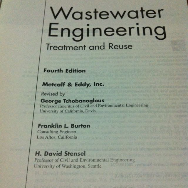 Wastewater Engineering Treatment And Reuse - Metcalf & Eddy, Hobbies ...