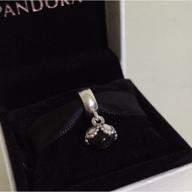 Pandora Black Ball Pendant Dangle Charm (onyx), Women's Fashion ...