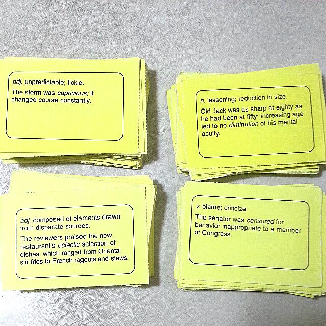 200+ SAT/GRE/GMAT Flashcards, Hobbies & Toys, Books & Magazines ...