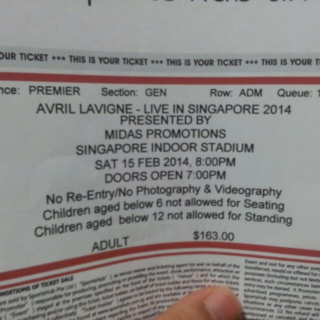 (Pending) Avril Lavigne's Mosh Pit Concert Ticket, Tickets & Vouchers ...