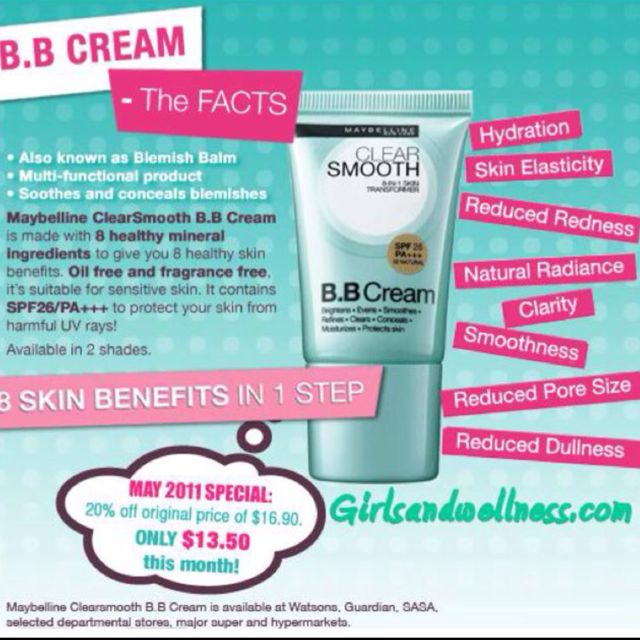 Maybelline Clear Smooth BB Cream, Beauty & Personal Care, Face, Face ...