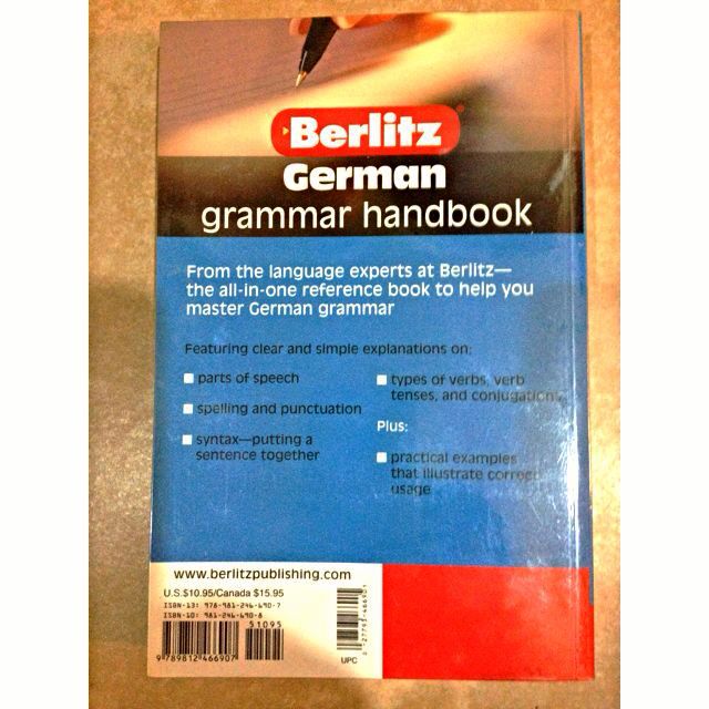 Berlitz German Vocabulary Handbook / Grammar / Verb Handbook, Hobbies ...