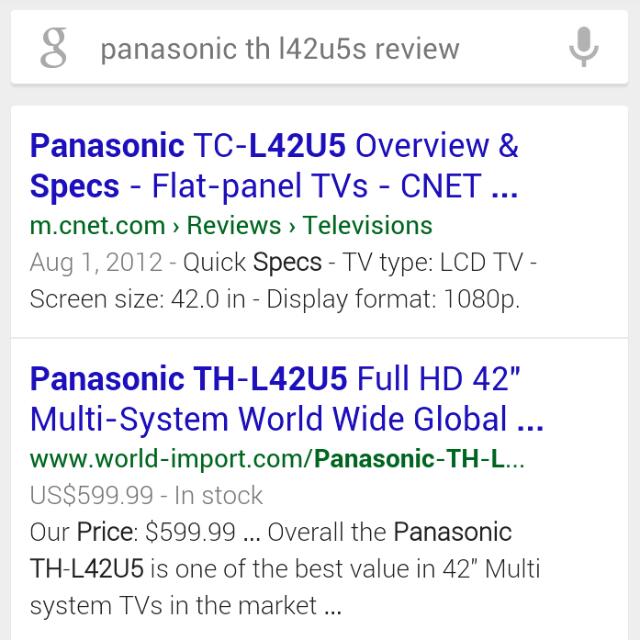 Panasonic TH-L42U5S 42" LCD TV, Furniture & Home Living, Furniture, TV ...