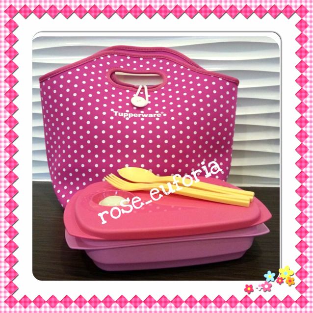 Pink Microwavable Tupperware Lunch Set, Women's Fashion, Jewelry ...