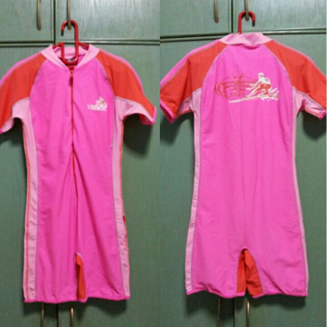Pink Full Body Swim Suit, Women's Fashion, Swimwear, Rash Guard on ...