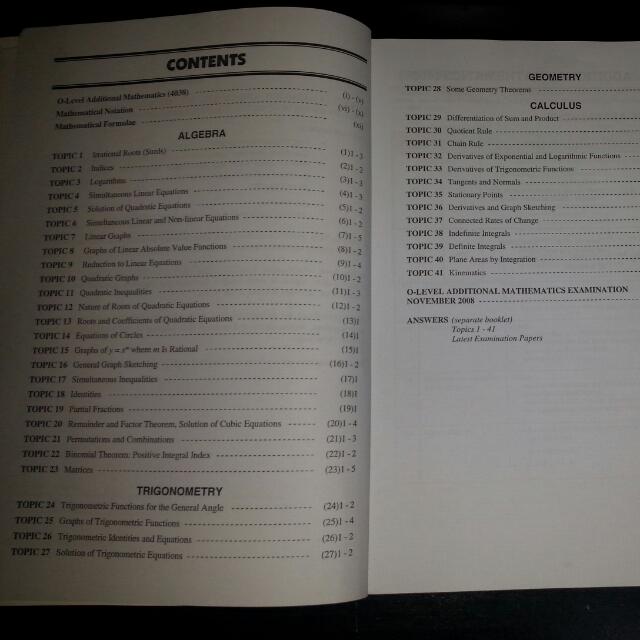 AMath O level Topical Questions, Hobbies & Toys, Books & Magazines ...