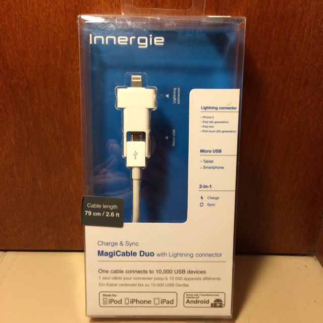 Innergie MagiCable Duo with Lightning connector Cable, Computers & Tech ...