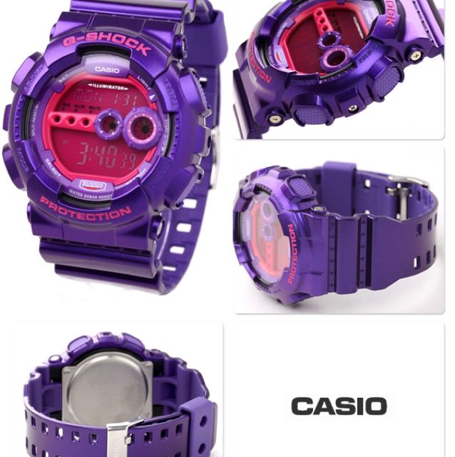 Authentic G-Shock GD-100 & DW-6900 Crazy Color Purple Watch Set, Sports ...