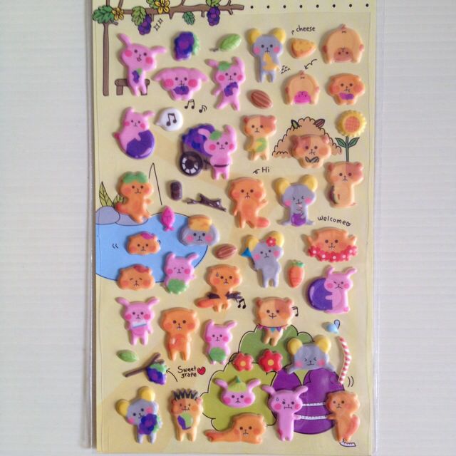 Chi chi bears puffy stickers from Korea, Babies & Kids, Babies & Kids ...