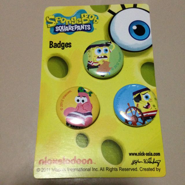 Spongebob Badges, Hobbies & Toys, Toys & Games on Carousell