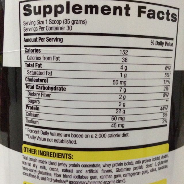 Total protein - Jay Cutler Elite Series Whey, Health & Nutrition ...