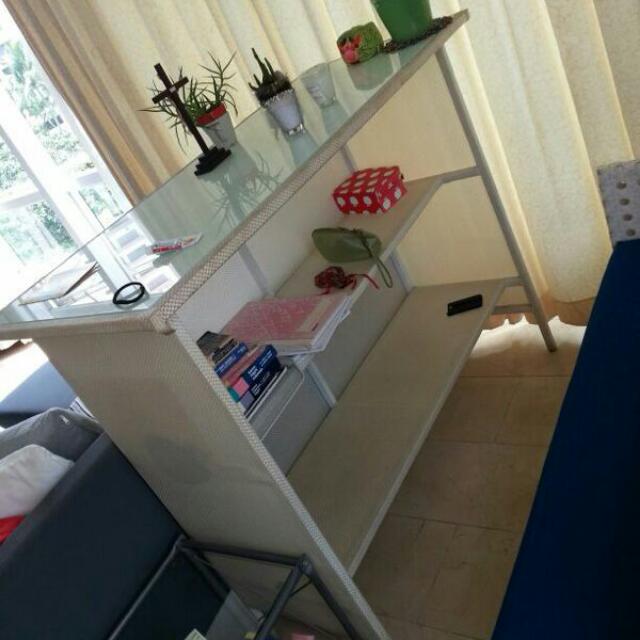 Glass Top Bar Counter Top With Shelf, Furniture & Home Living ...