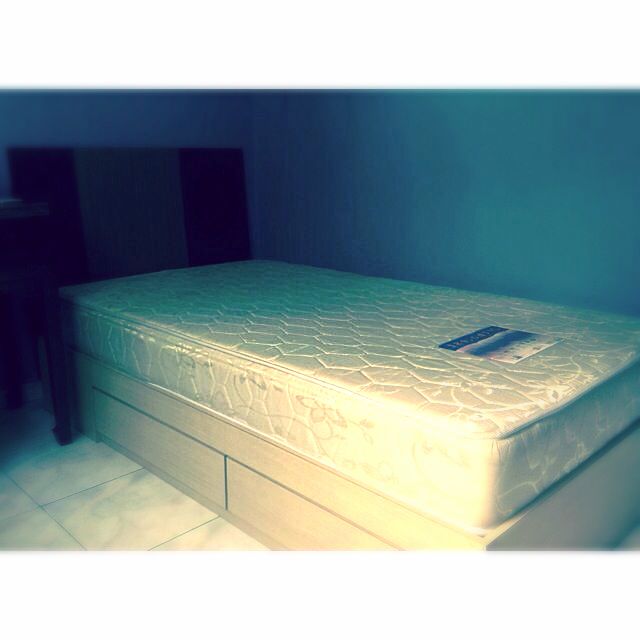 Super Single Bed with Mattress, Furniture & Home Living, Furniture, Bed ...