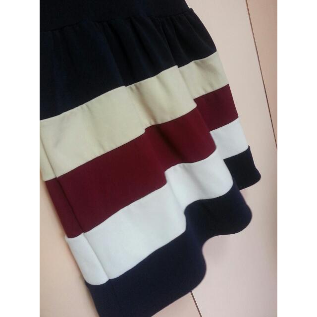 Navy blue colour block dress, Women's Fashion, Tops, Sleeveless on ...