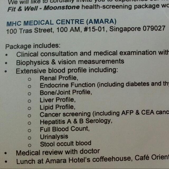 Comprehensive Executive Health Screening Package At MHC Medical Centre ...