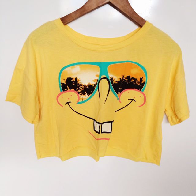 Nickelodeon Spongebob Crop Top (Yellow), Women's Fashion, Tops, Other ...