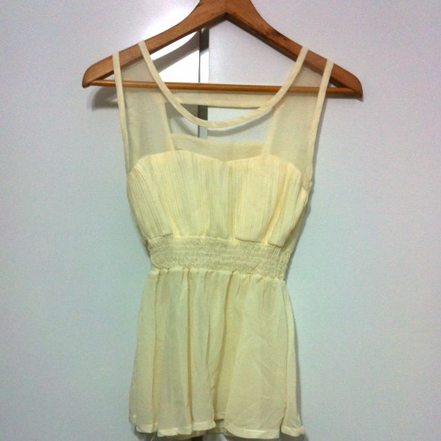 Pastel Yellow Top, Women's Fashion, Tops, Blouses on Carousell