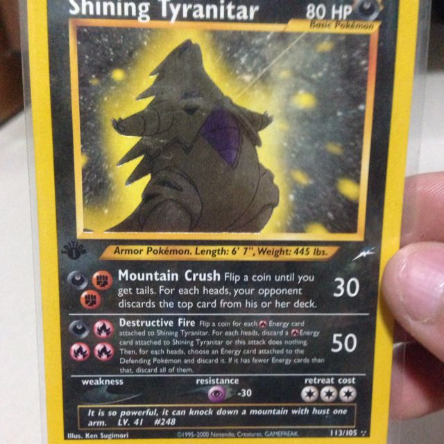 Pokemon Card - Shining Tyranitar, Everything Else on Carousell