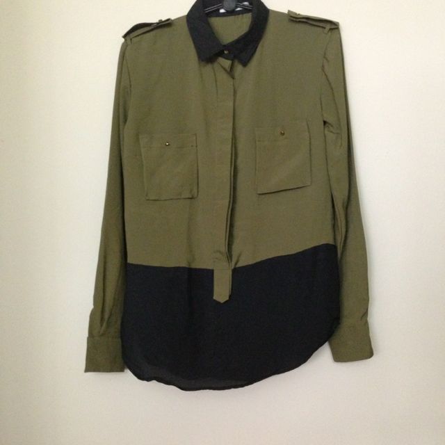 Military Styled Blouse, Women's Fashion, Tops, Blouses on Carousell