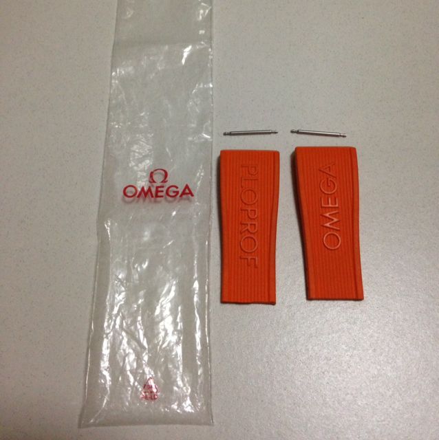 Preowned Cut Original Omega Seamaster Ploprof 1200m Orange Rubber Strap ...