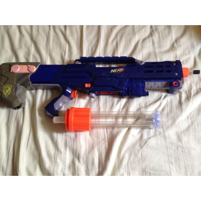 Nerf Modded Blue Longshot & Modded Quadshot Turret, Hobbies & Toys ...