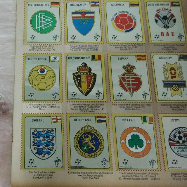 Italia 90 World Cup Stickers Book, Hobbies & Toys, Memorabilia ...