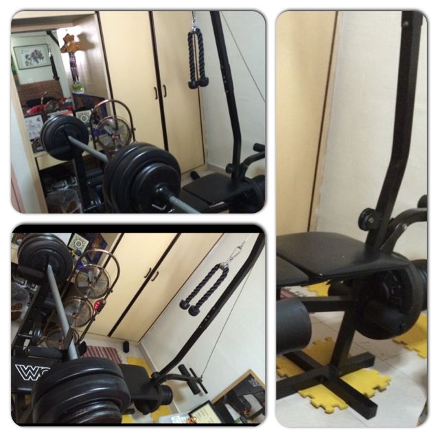 weider adjustable bench(incline,decline,flat) with lats pulldown ...