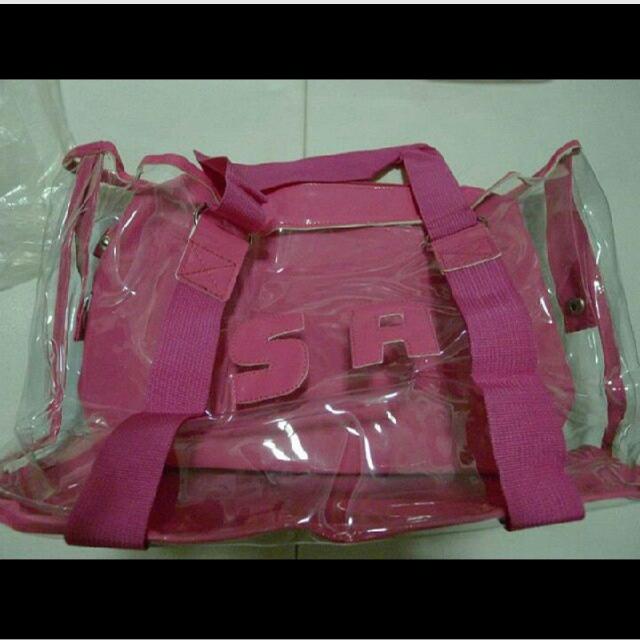 Pink Transparent Tote Bag, Women's Fashion, Bags & Wallets, Tote Bags ...