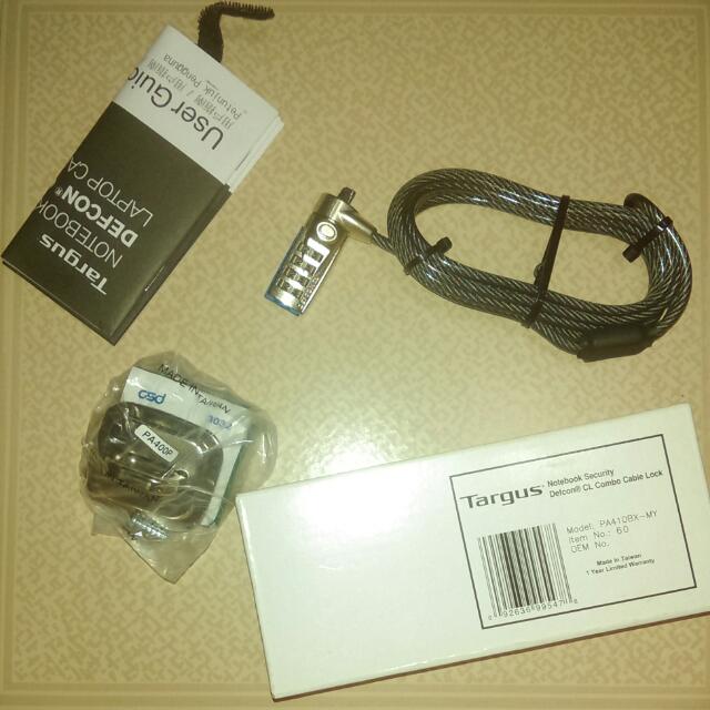 [Notebook Cable Lock] Targus CL Combo Laptop Cable Lock, Computers ...