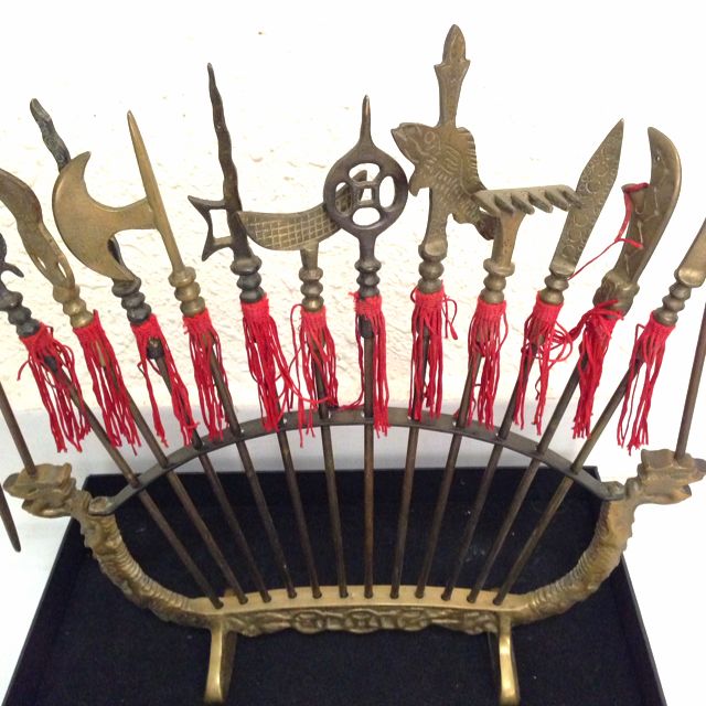 18 Piece-set Ancient Weapons Display In Solid Brass, Hobbies & Toys ...