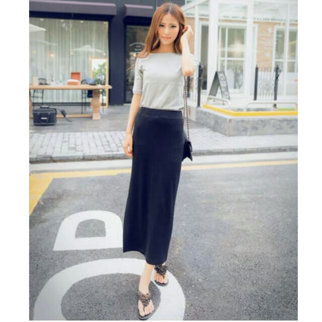 Half Slit Maxi Skirt, Women's Fashion, Bottoms, Skirts on Carousell