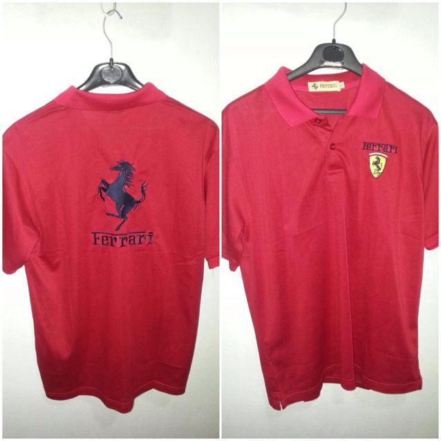 Red Ferrari Polo T-shirt, Men's Fashion, Tops & Sets, Tshirts & Polo ...