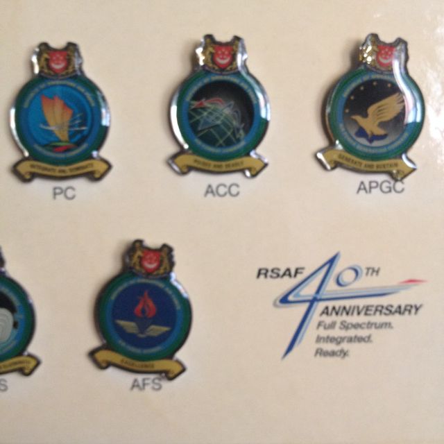 RSAF 40th Anniversary Squadron Collar pins (complete), Hobbies & Toys ...