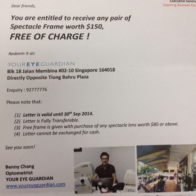 Spectacle frame Voucher Worth $150, Tickets & Vouchers, Vouchers on ...