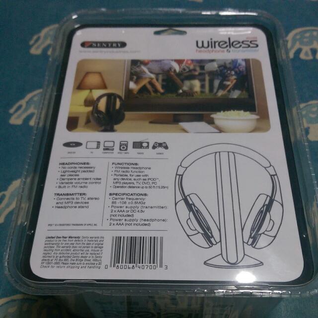 Sentry HO700 Wireless Headphone And Transmitter, Computers & Tech ...