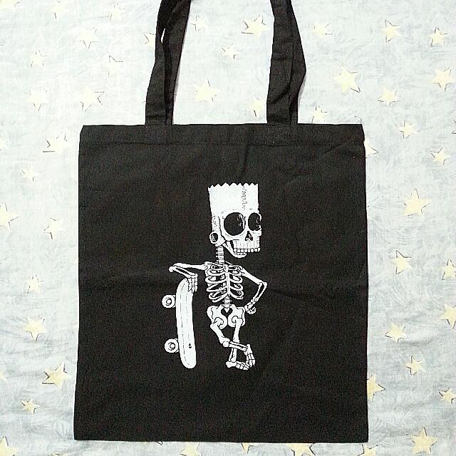 *Reserved* SIMPSONS Skeleton Bart Simpson Black Tote Bag Brand NEW, Men's Fashion, Bags, Sling ...