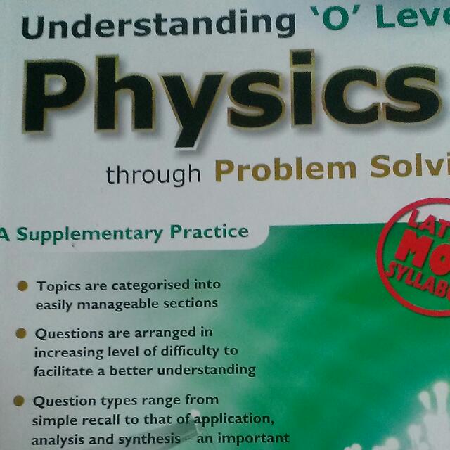 Understanding 'O' Level Physics Through Problem Solving By EPB Pan ...