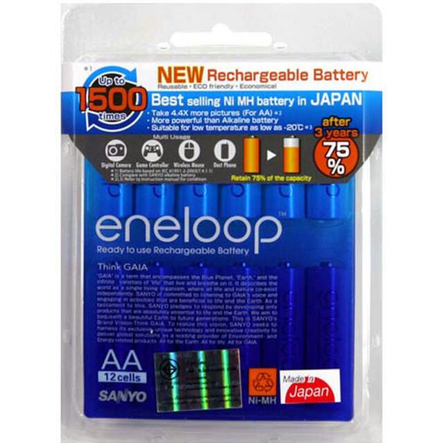 Sanyo Eneloop 2000mAh 1500 times 12 pack AA 12HR-3UTG-SECP-2, Mobile ...