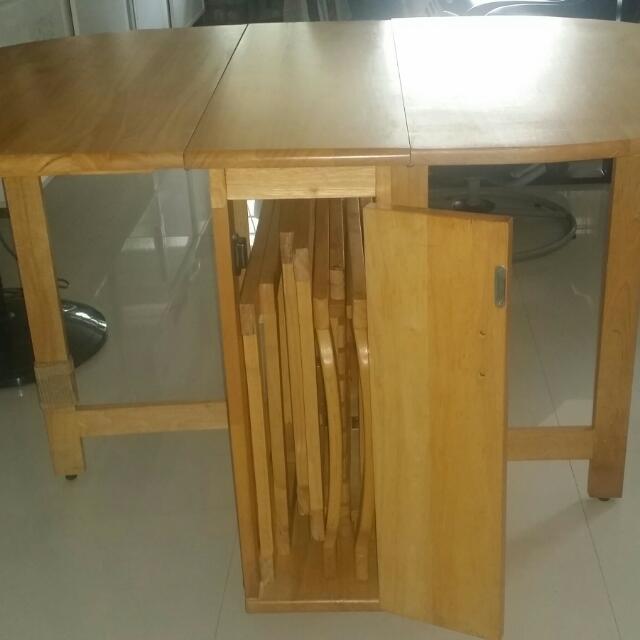 Magic Dining Table Incl 4 Chais, Furniture & Home Living, Furniture ...