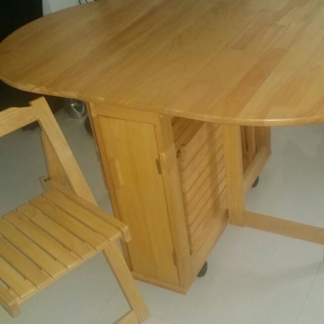 Magic Dining Table Incl 4 Chais, Furniture & Home Living, Furniture ...