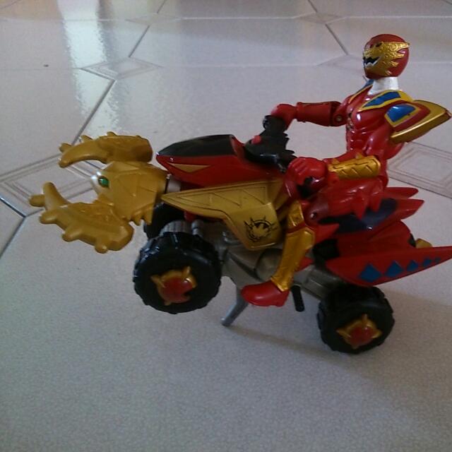 Power Rangers Dino Thunder Red Ranger And Bike! , Hobbies & Toys, Toys ...