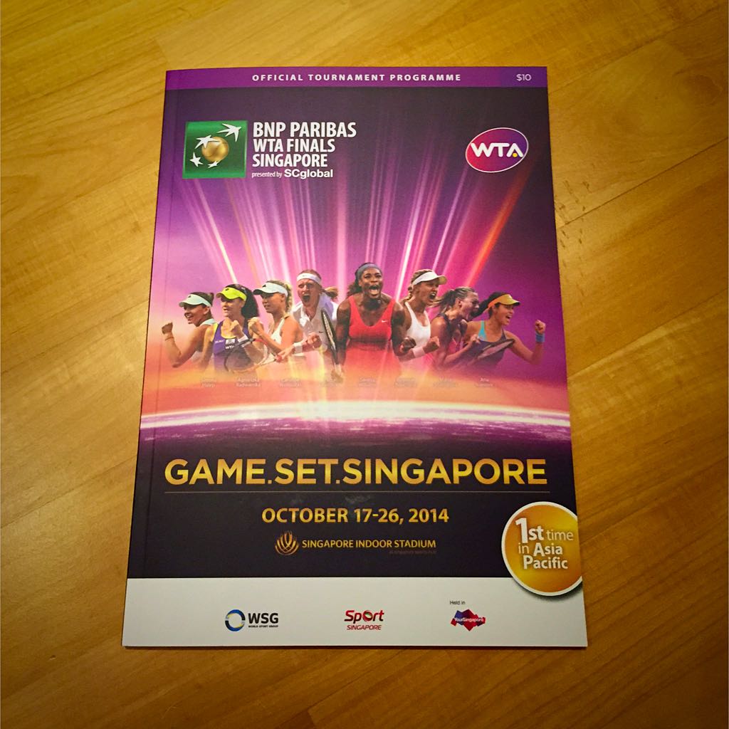 WTA Finals Singapore Program Book Tennis (collectors), Sports Equipment ...
