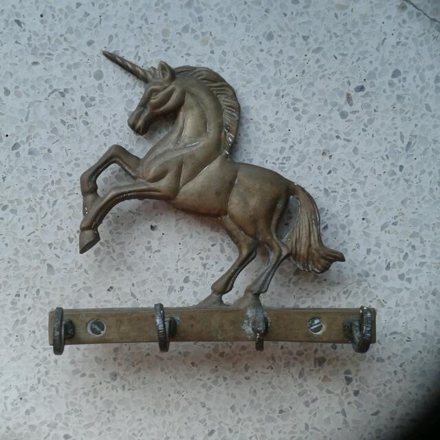 vintage brass unicorn key holder, Hobbies & Toys, Memorabilia ...