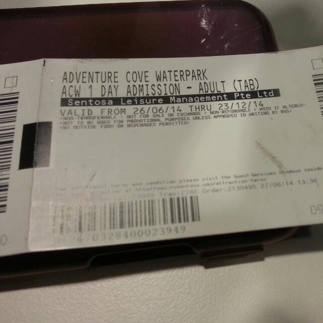 Adventure Cove Ticket, Tickets & Vouchers, Event Tickets on Carousell