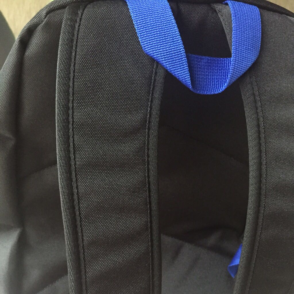 Evisu Backpack Black With Blue Seam, Everything Else on Carousell