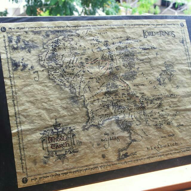 Lord Of The Rings Middle Earth Parchment Map - The Earth Images ...