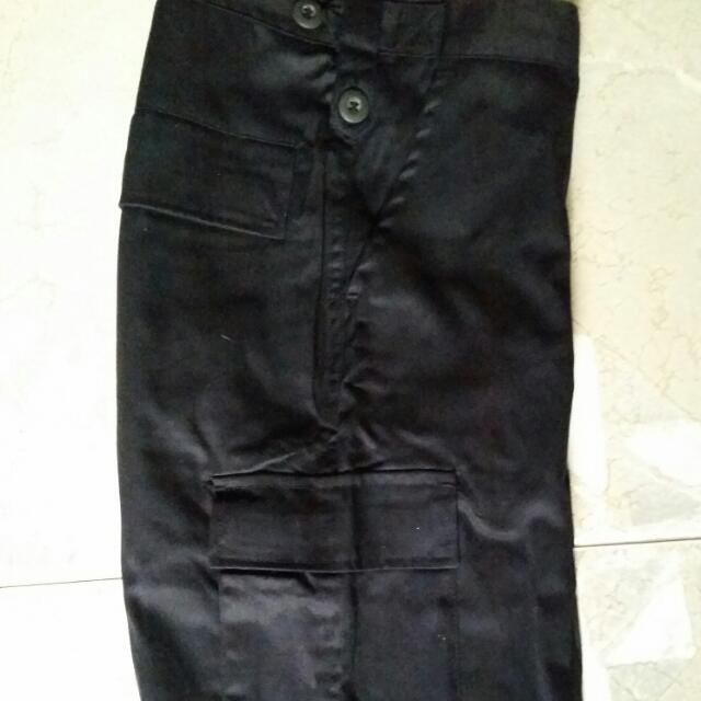 Dark Blue Cargo Pants (Scdf), Men's Fashion, Bottoms, Trousers on Carousell
