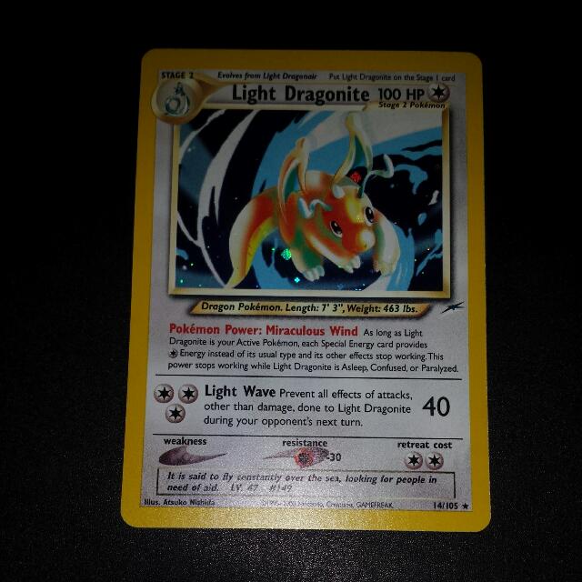 Light Dragonite Pokemon Card, Hobbies & Toys, Toys & Games on Carousell
